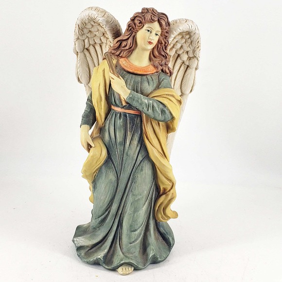 unmarked | Holiday | Large Hand Painted Romantic Angel Resin Figurine 1 ...